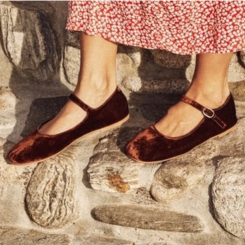 Doen Velvet Mary Jane Slipper Rust - Gem
